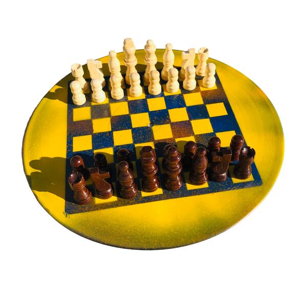 & Other Stories | Games | Vinyl Chess Set Yellow Blue Tint | Poshmark